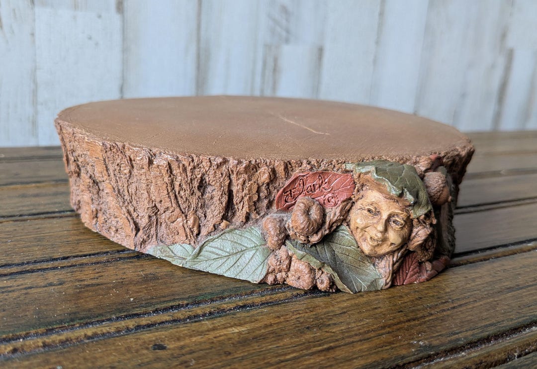 Vintage Tom Clark Riser 2, Woodspirit Face, Tree Stump Display Stand ...