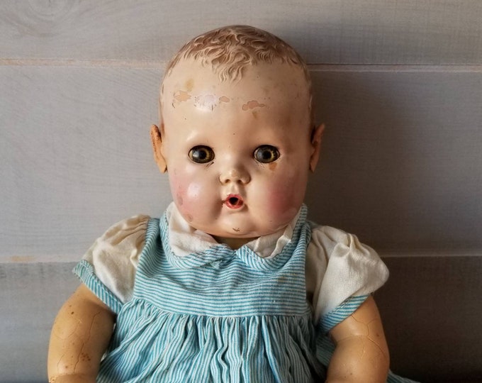 Dy-dee Baby Doll, Effanbee, 1930's Vintage Composition & Soft Rubber ...