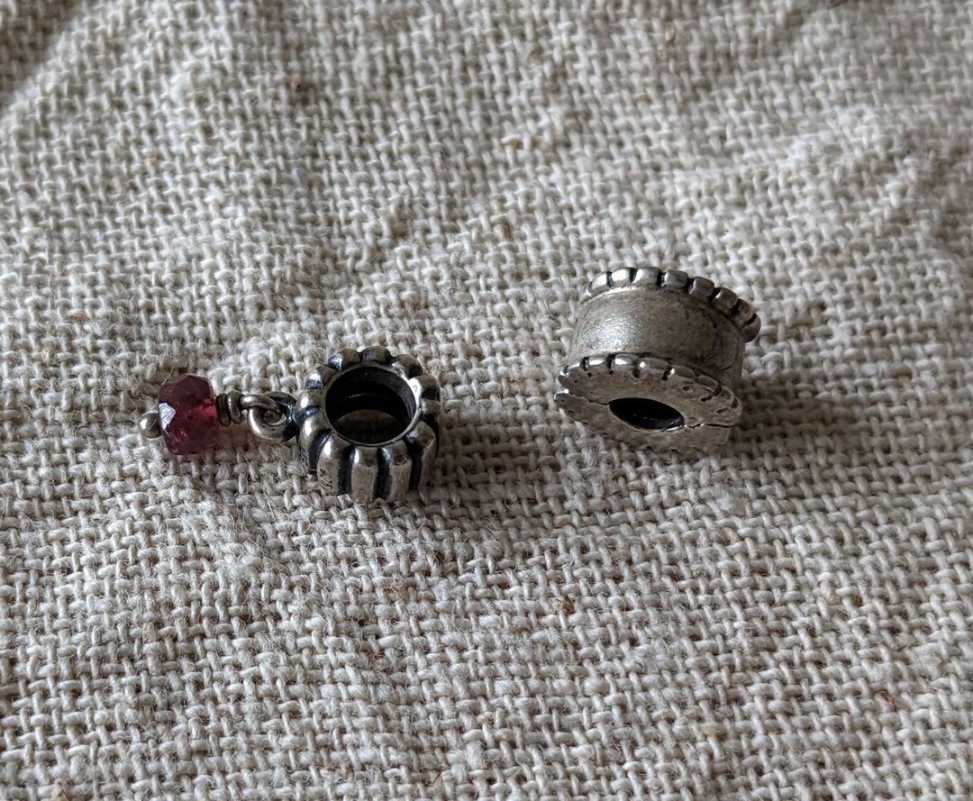 Pandora Red Charm and Spacer, Birthday Dangle & Sterling Spacer, Garnet ...
