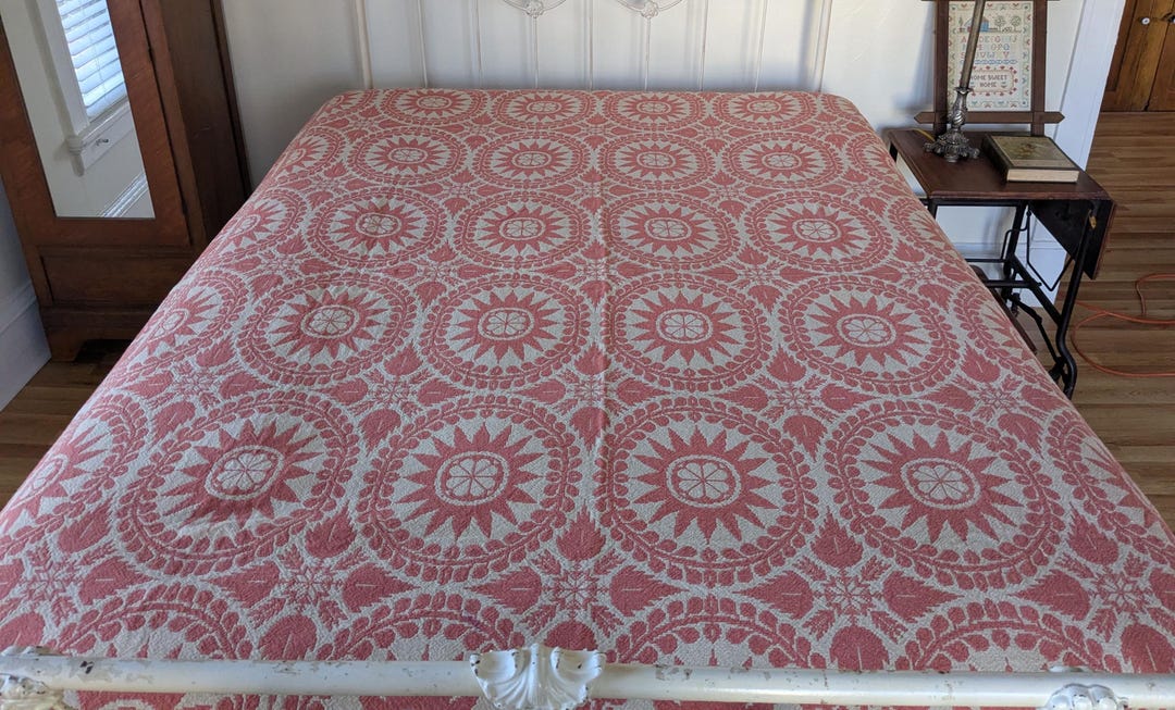Reserved Vintage Coverlet Colonial Williamsburg Reproduction, Ohio Folk ...