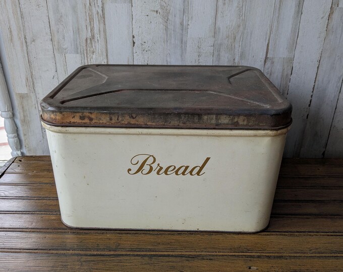 Vintage Decoware Metal Bread Box, 1950s Retro Kitchen Storage Pantry ...