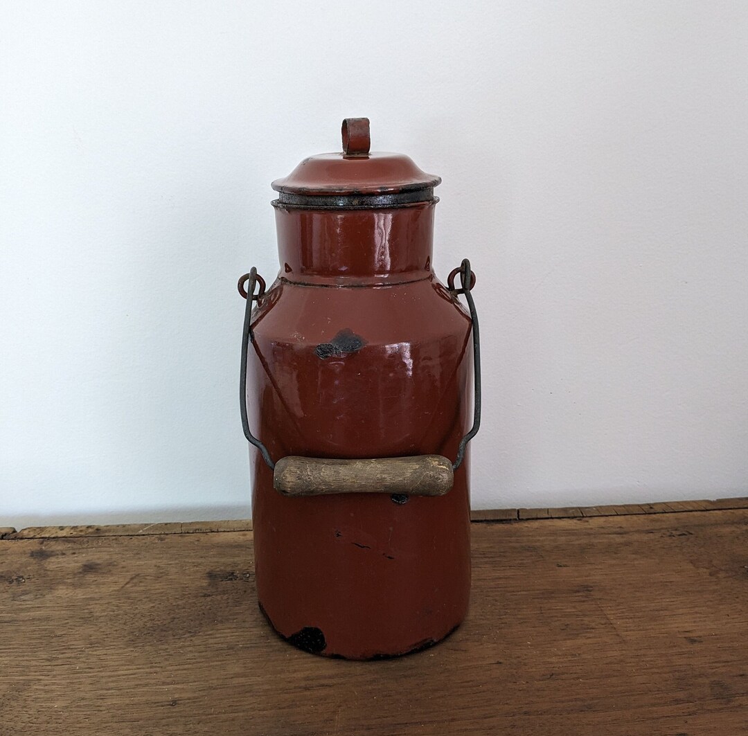Antique Enamel Milk Pail, 11