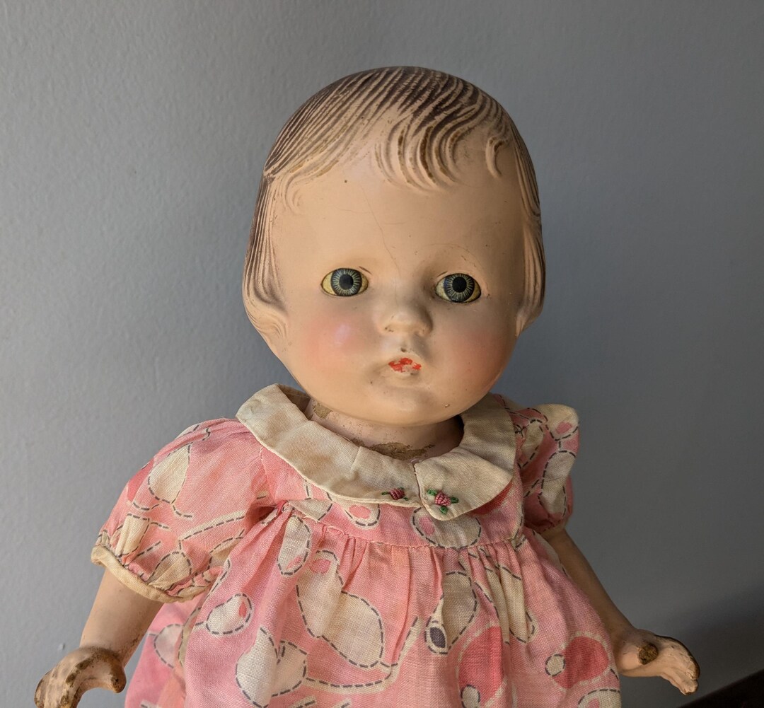 Patsy Type Composition Doll, 12 Tall, Molded Hair, Tin Sleep Eyes ...