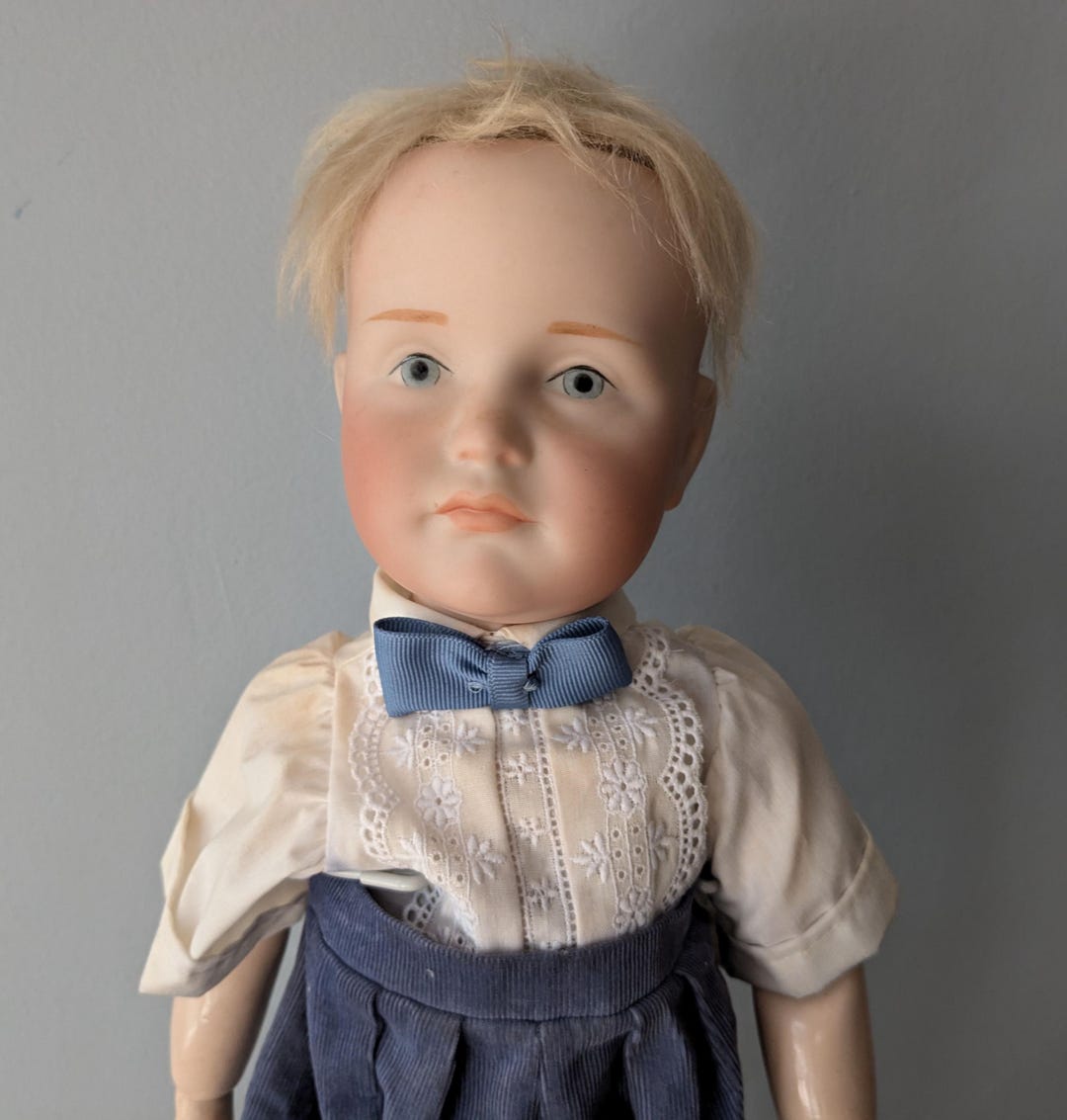 Bisque & Composition Boy Doll, 20" Tall, Handmade by Nancy Horner 1988 ...