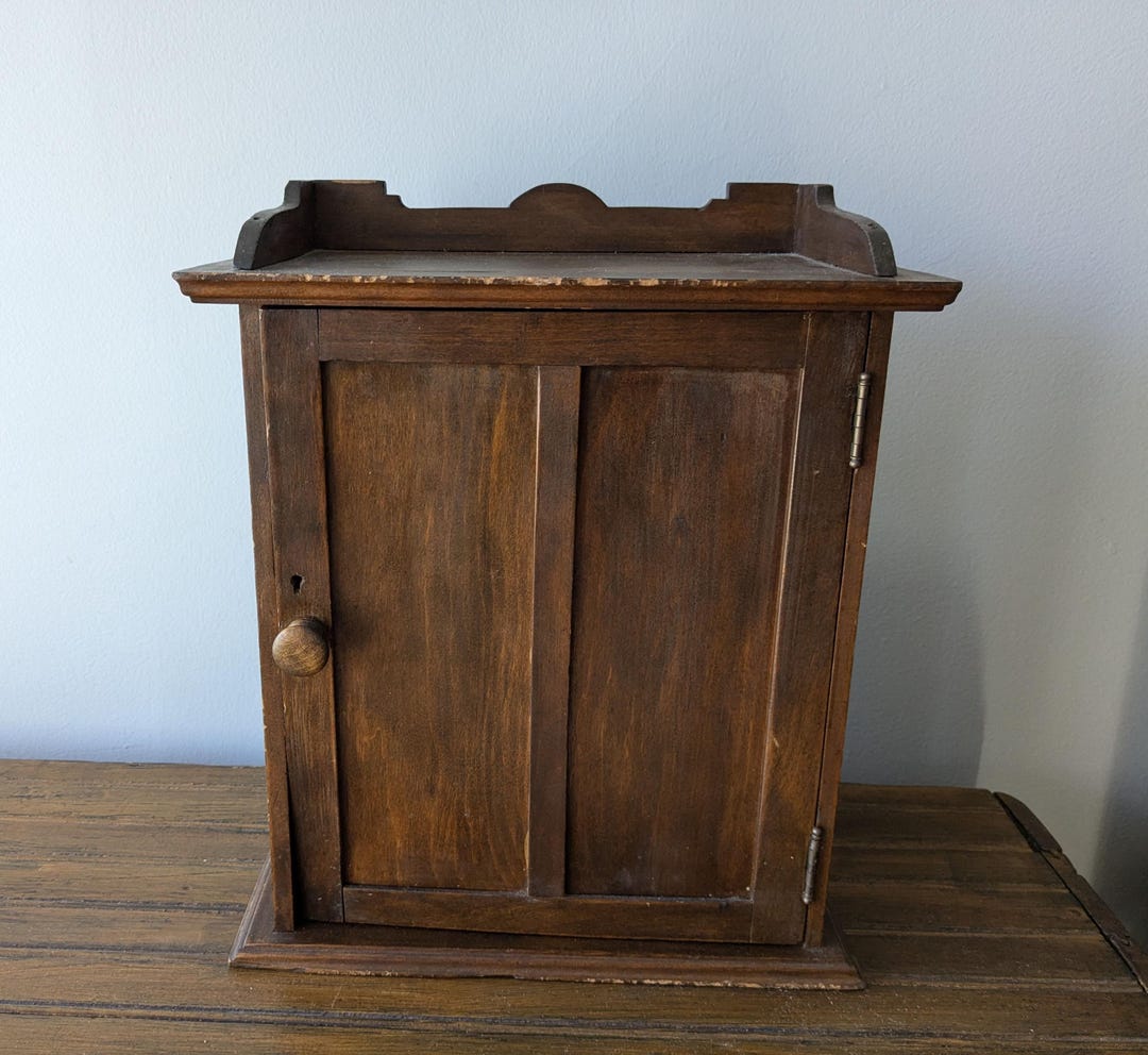 Small Antique Cabinet, One Door Hanging or Standing, 14" Tall ...