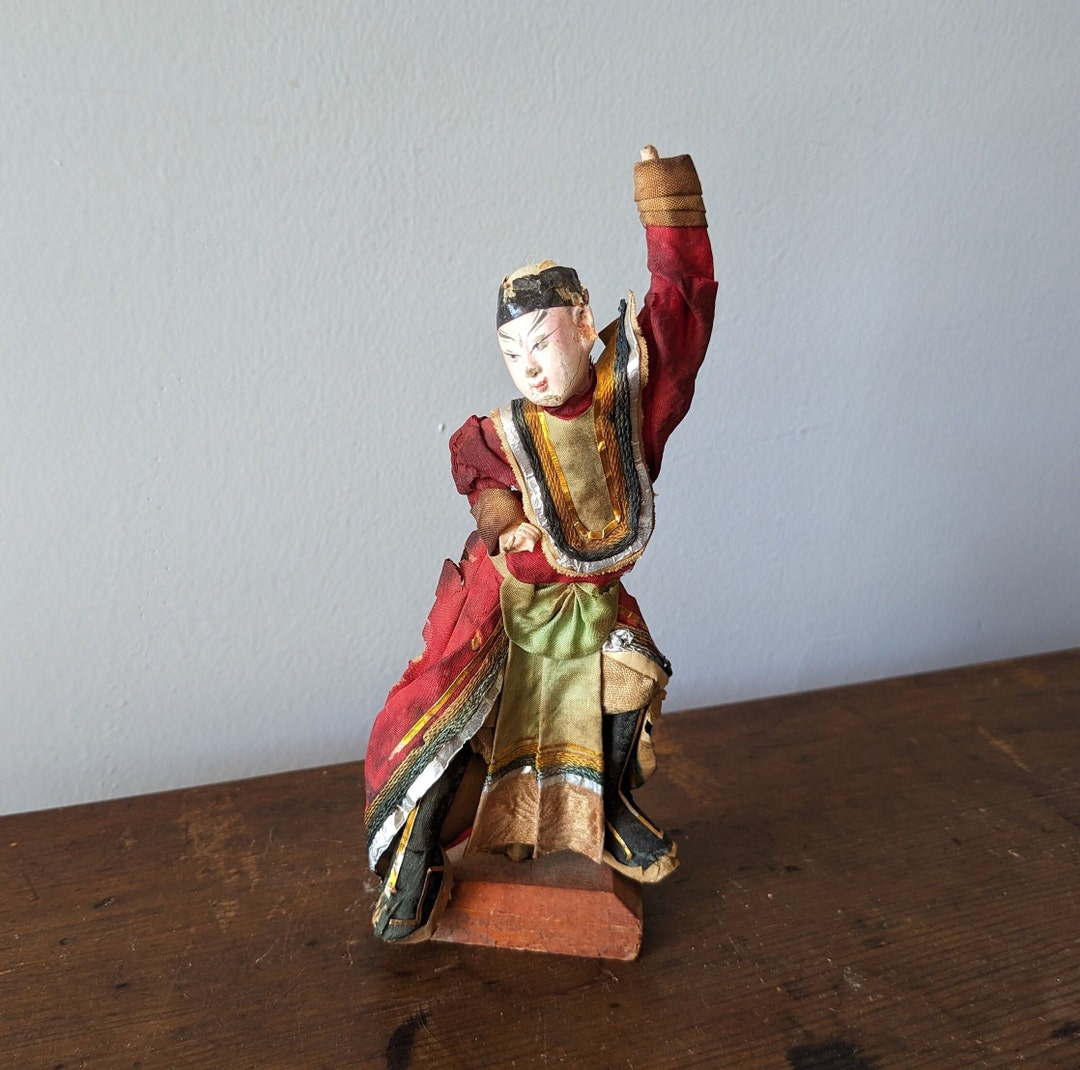 Antique Chinese Opera Doll on Stand, Handmade Asian Art, Fragile, Stage ...