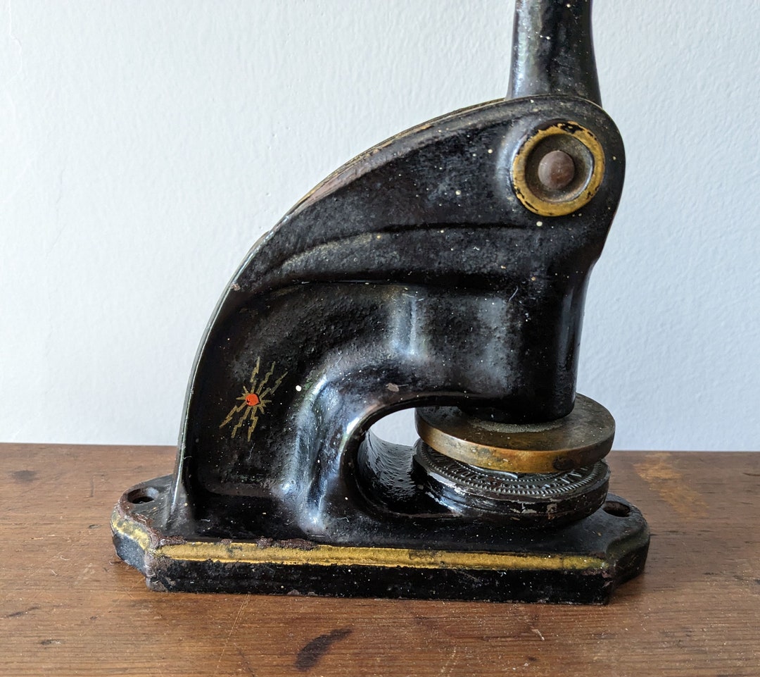 Cast Iron Seal, Red Spider Lightning Bolt Design, Antique John Marshall ...