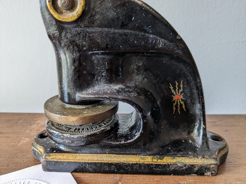 Cast Iron Seal, Red Spider Lightning Bolt Design, Antique John Marshall ...