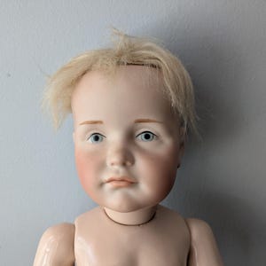 Bisque & Composition Boy Doll, 20" Tall, Handmade by Nancy Horner 1988 ...