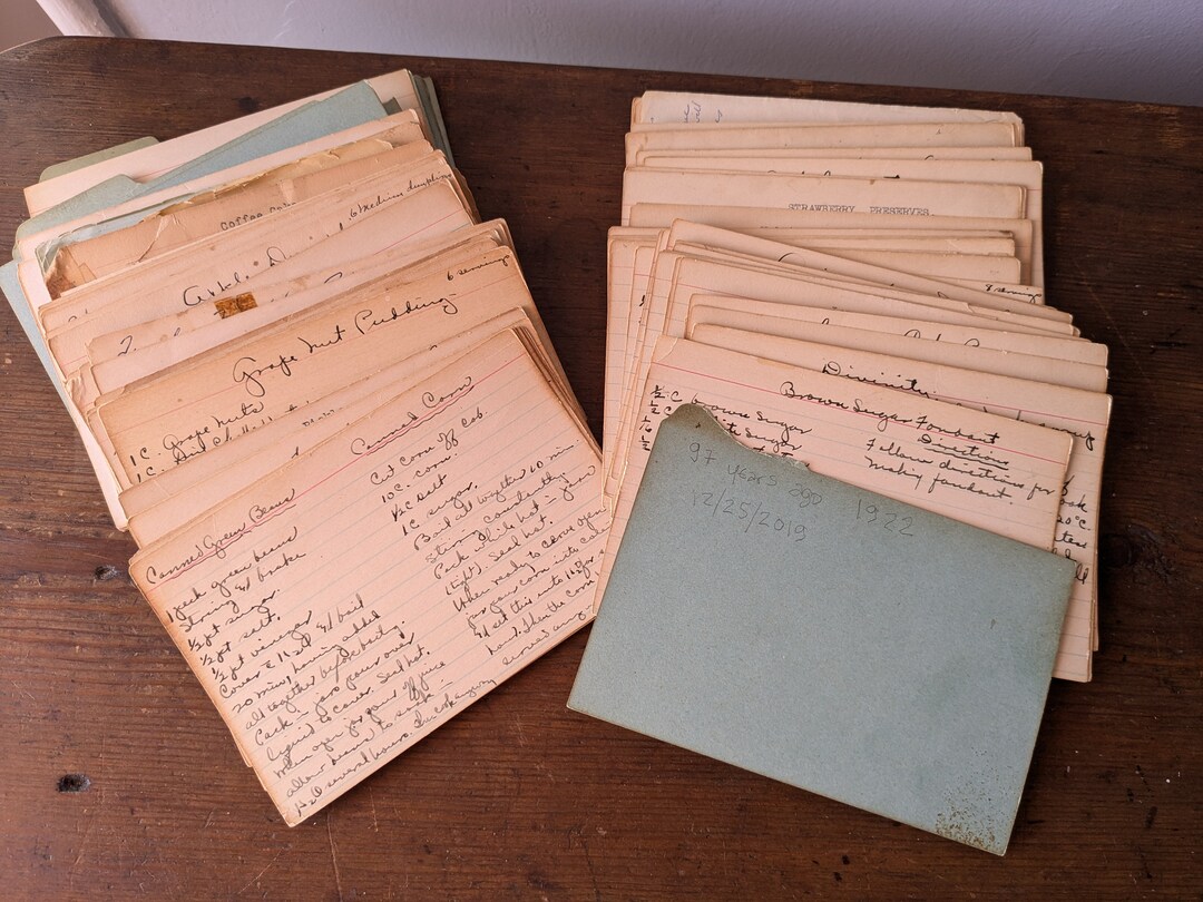 Vintage Handwritten & Typed Recipe Cards, Large Bundle, 4 X 6 Cards - Etsy