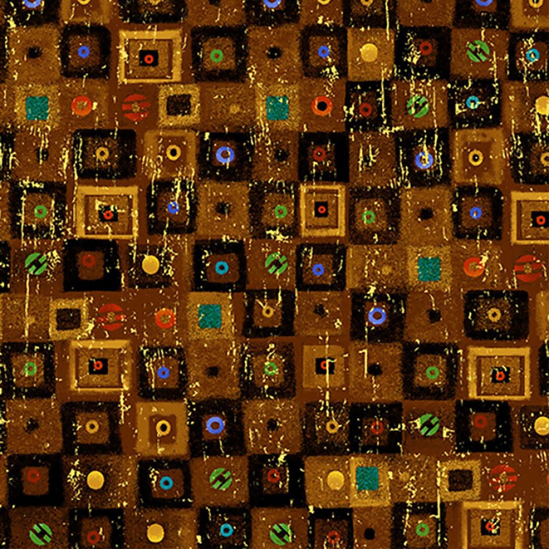 Timeless Treasures Cleo by Chong-a Hwang CM1884 Brown Bejeweled Square ...