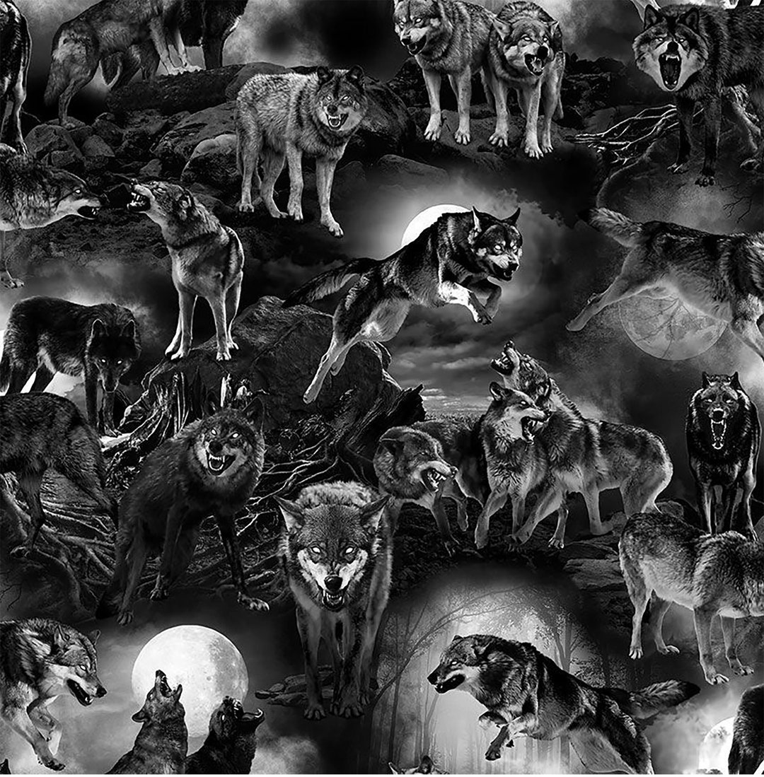 Wicked Demon Wolves - Wicked - Timeless Treasures - CD2764-GREY - Etsy