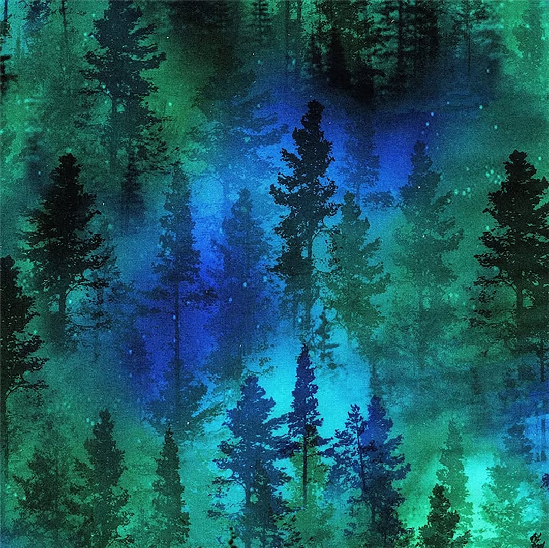 Timeless Treasures Green Forest Trees XNATURE-CD8960 GREEN Forest ...