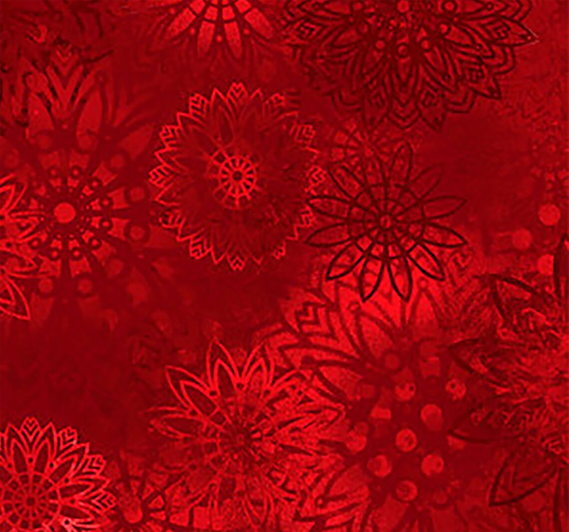 Paper Trees- Medallions Red - Sue Penn - Free Spirit Fabric - PWSP016 ...