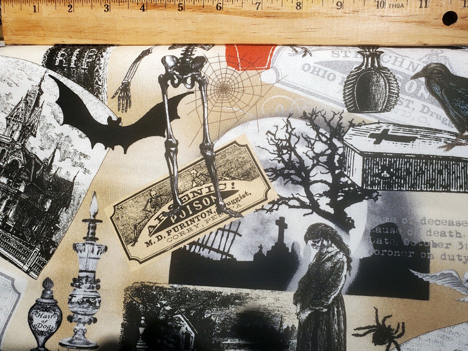 Timeless Treasures Multi Spooky Collage C8636-MULTI - Etsy