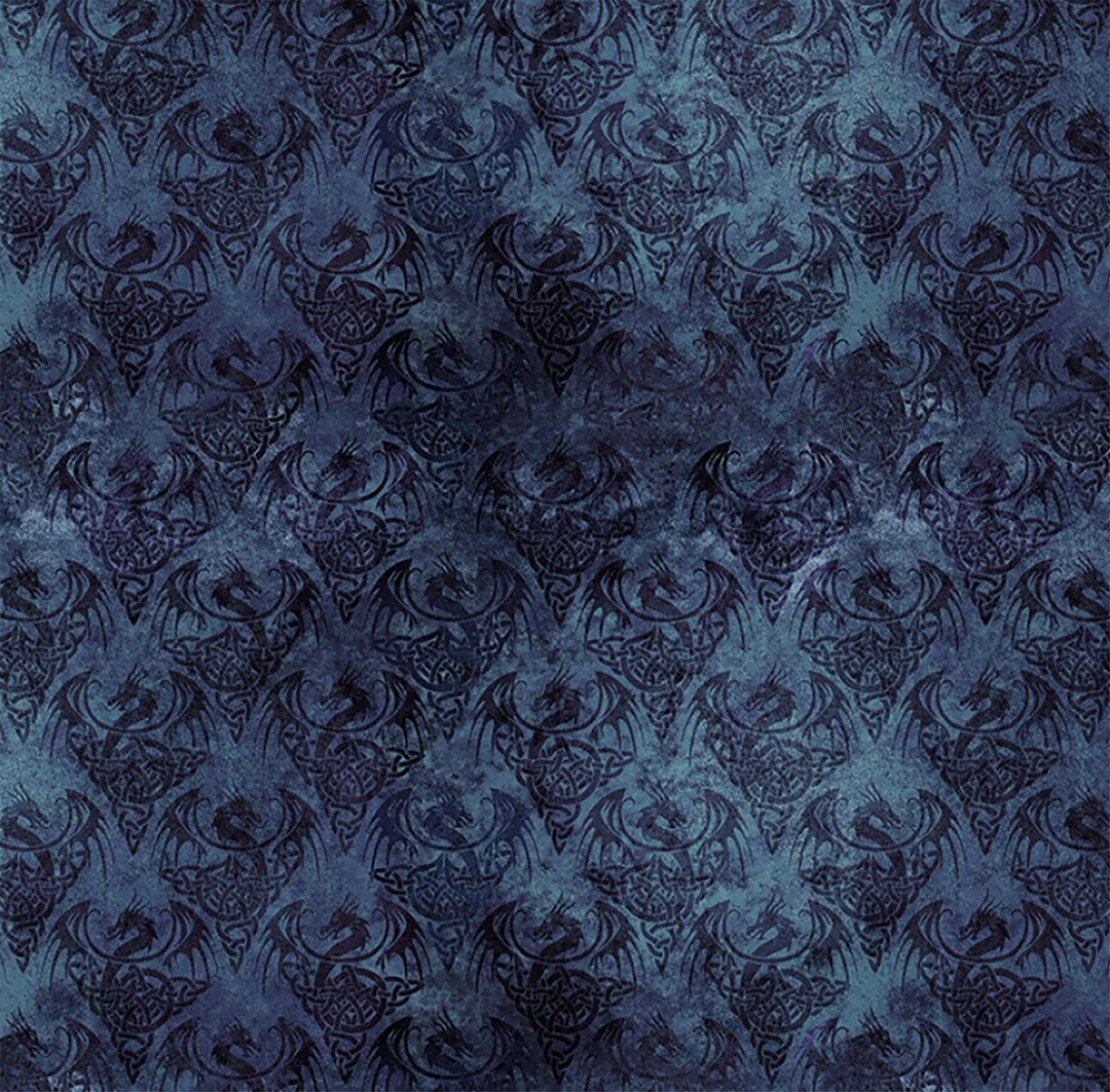 Midnight Blue Dragon Shadow, Dragons Lair, Timeless Treasures, CD3067 ...