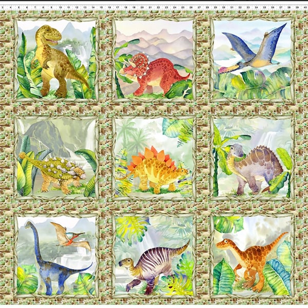 Dinosaur Fabric Panel - Etsy