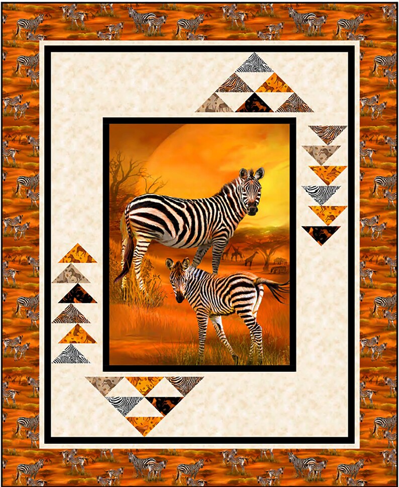 Zebra Sunset Quilt Kit Pattern Byn Pine Tree Country Quilts - Etsy