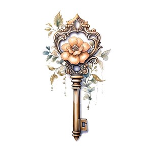 Watercolor Vintage Key Clipart Set: 8 PNG 300 DPI - Ideal for ...