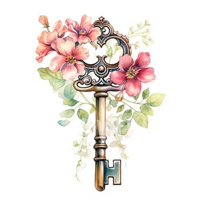 Watercolor Vintage Key Clipart Set: 8 PNG 300 DPI - Ideal for ...