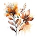 Rust Flowers Bouquet Watercolor Clipart: 8 High-quality Jpgs - Etsy