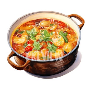 Watercolor Stew Set: 8 High-quality 300 DPI Pngs, Digital Print ...