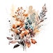 Rust Flowers Bouquet Watercolor Clipart: 8 High-quality Jpgs - Etsy