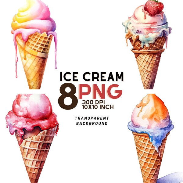 Ice Cream Clipart - Etsy