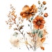 Rust Flowers Bouquet Watercolor Clipart: 8 High-quality Jpgs - Etsy
