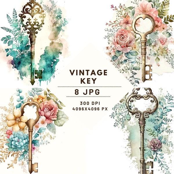 Skeleton Key Clipart - Etsy