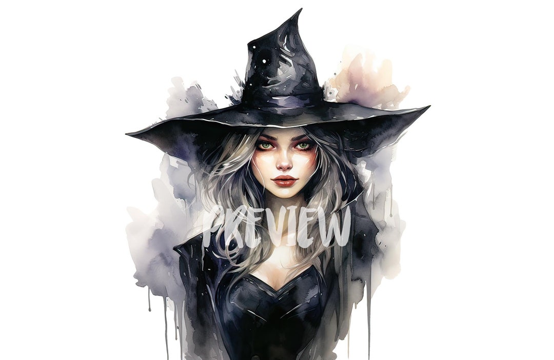 Witches Watercolor Clipart Set - Halloween- High Quality Digital Art ...
