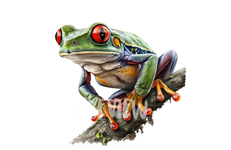 Watercolor Red Eyed Tree Frog Clipart: 8 High-quality Jpgs - Etsy