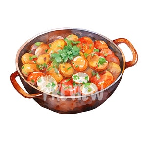 Watercolor Stew Set: 8 High-quality 300 DPI Pngs, Digital Print ...