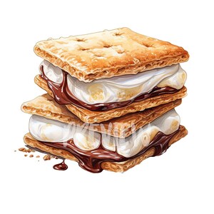 Watercolor Smores Clipart - 8 High-resolution Pngs for Scrapbooking ...
