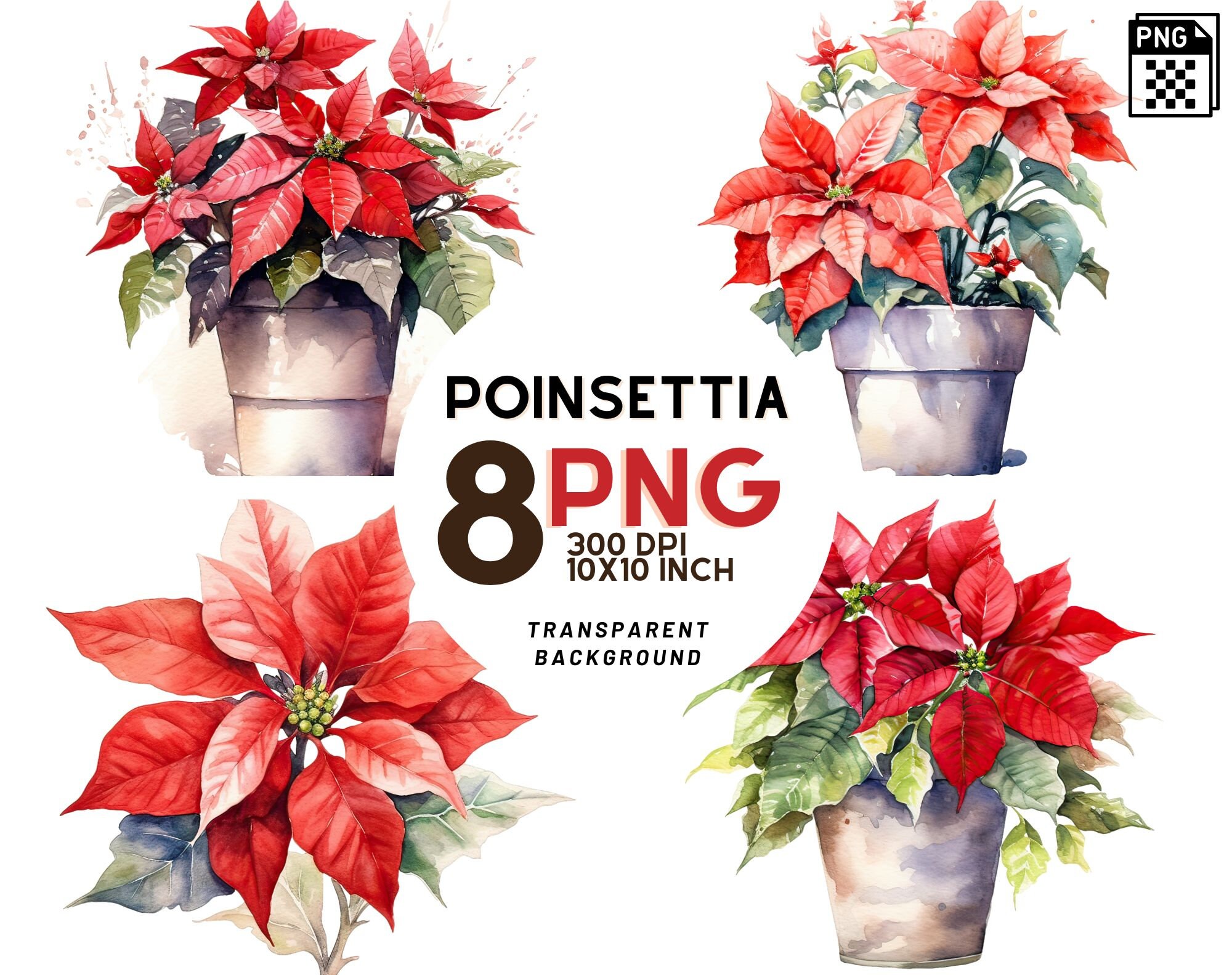 Potted Poinsettia Clip Art
