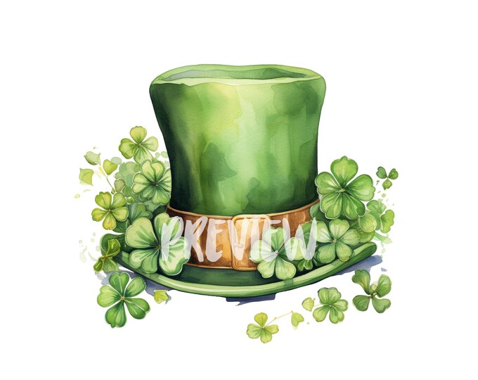 St. Patrick’s Day Clipart Illustration of a Green Leprechaun Buckle Hat ...
