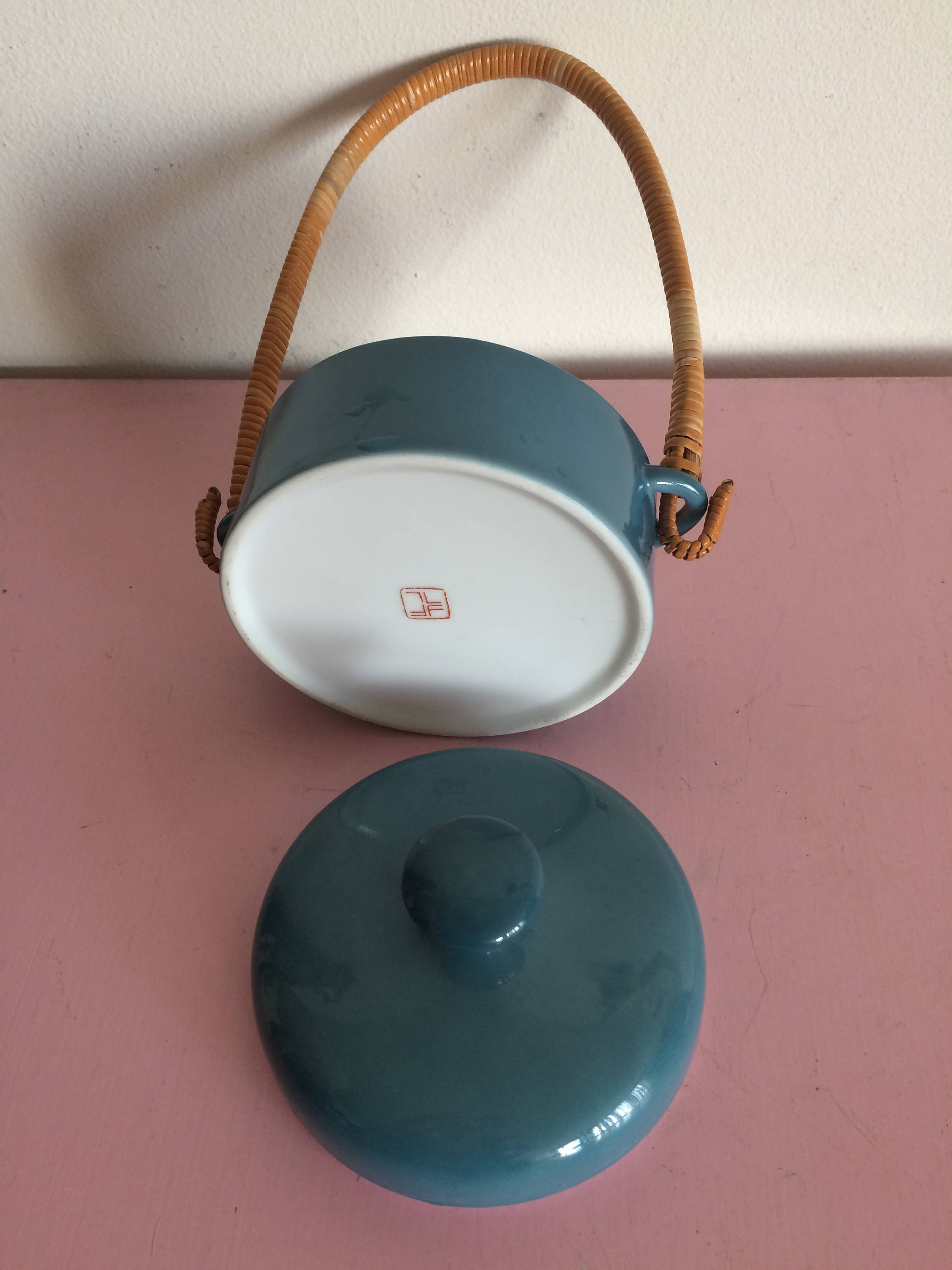 Mid Century Modern Freeman Lederman Blue Rattan Sugar Bowl - Etsy