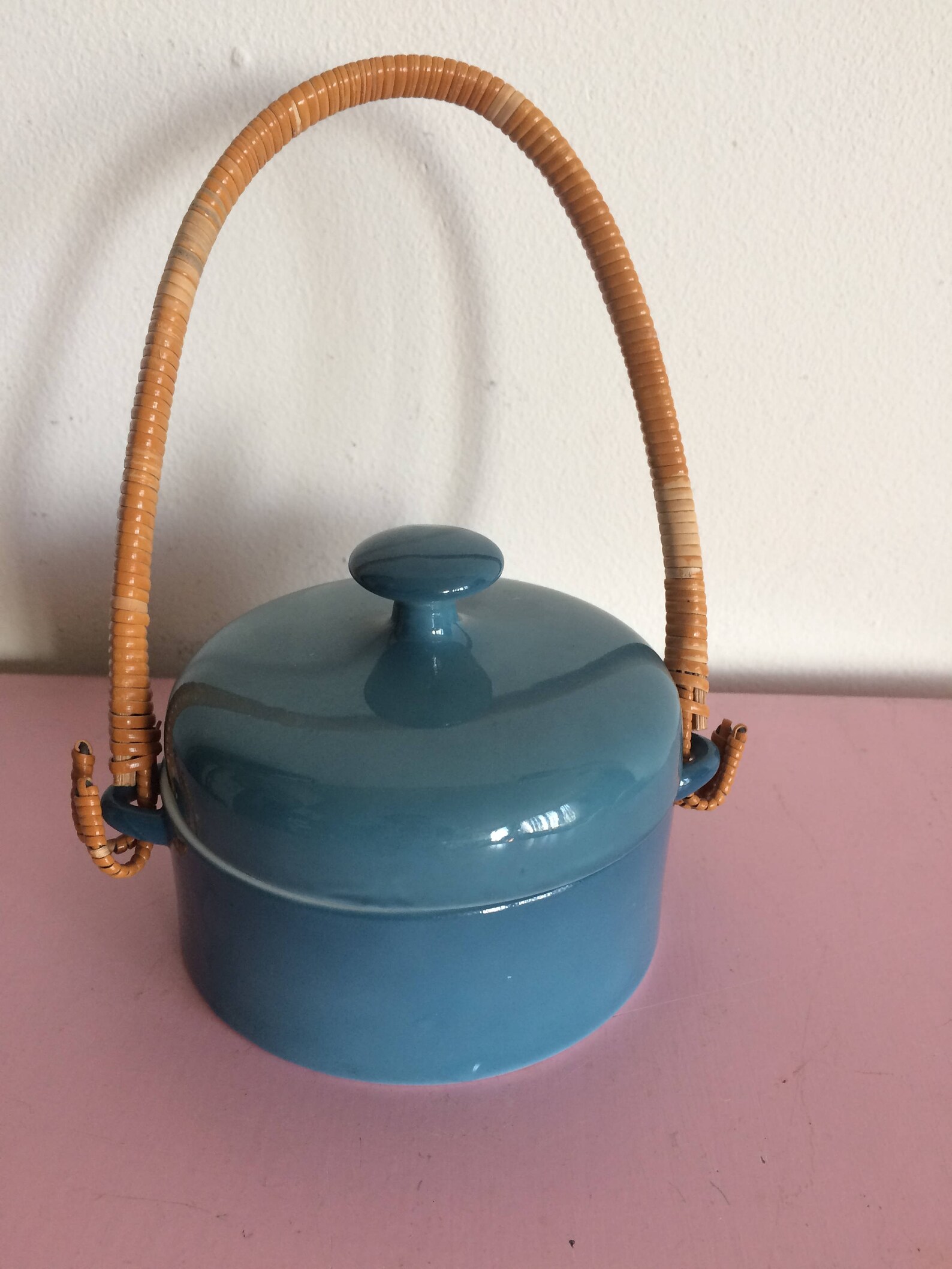 Mid Century Modern Freeman Lederman Blue Rattan Sugar Bowl - Etsy
