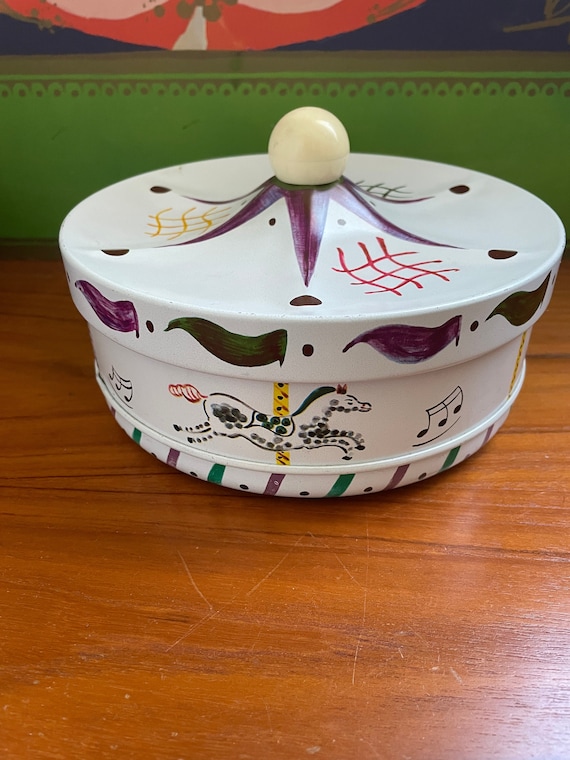 Vintage Guildcraft Carousel Tin - Etsy