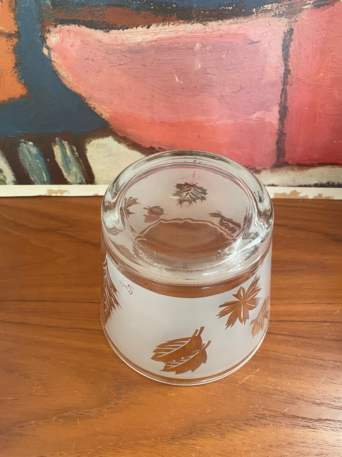 Vintage Starlyte Frosted Ice Bucket With Gold Leaves Pattern - Etsy