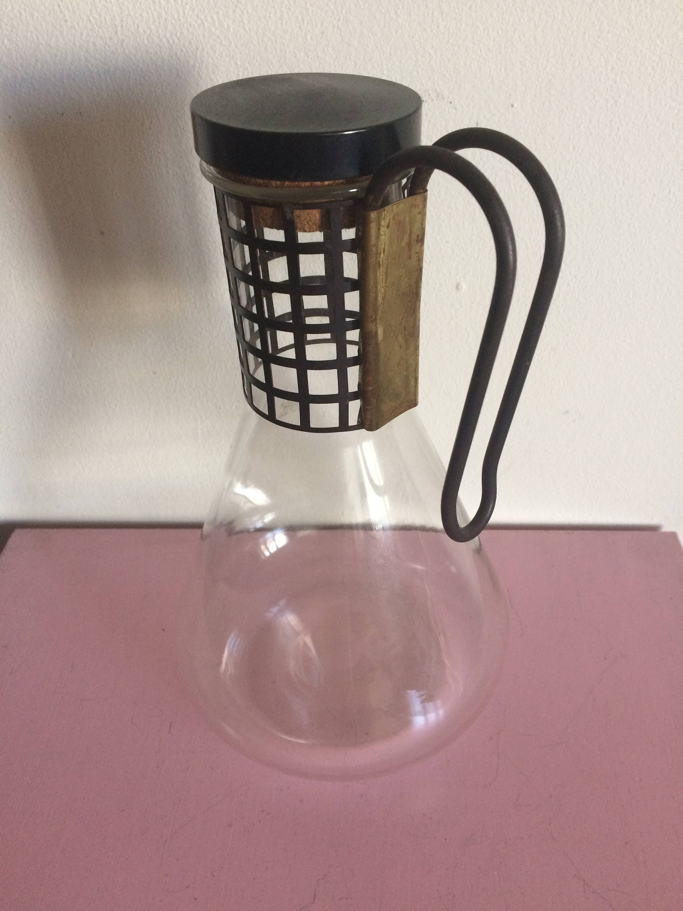 Large Glass Pitcher With Gold Bands and Gold Accents - Etsy