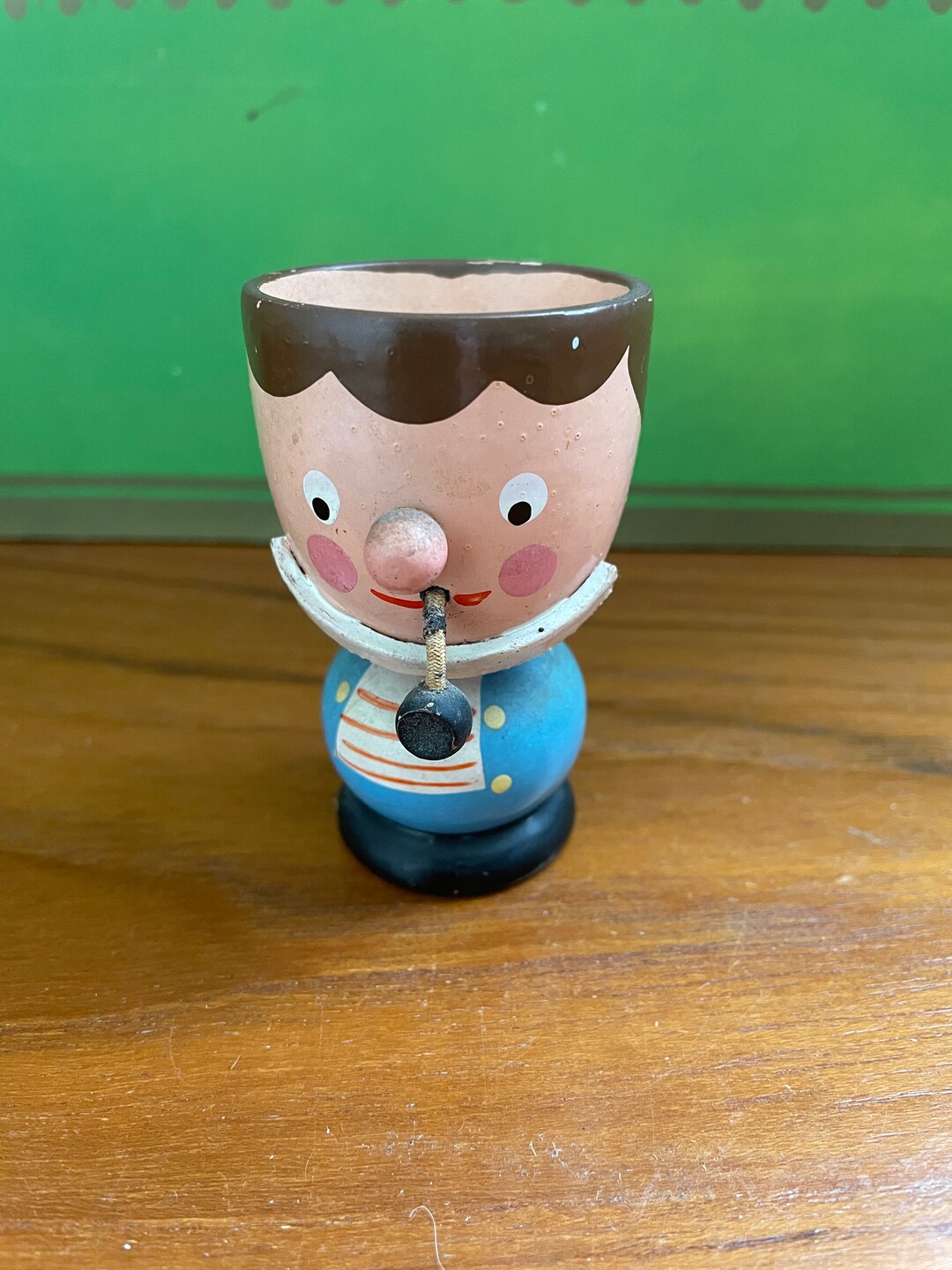 Vintage Sevi Wood Sailor Egg Cup - Etsy