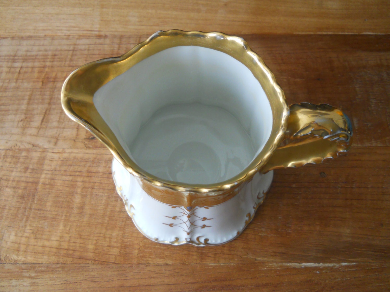 Vintage Ornate Goa Pitcher in Gold and White - Etsy