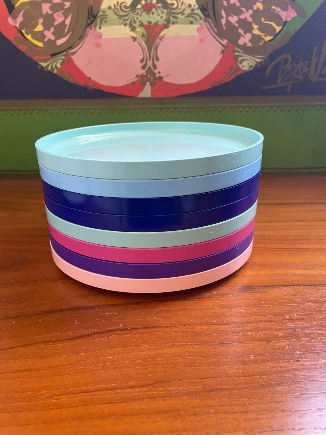 Mid Century Modern Pastel Heller Small Plates Set of 8 by Massimo ...