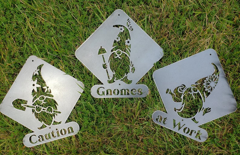 Caution Gnomes at Work Metal Signs - Etsy