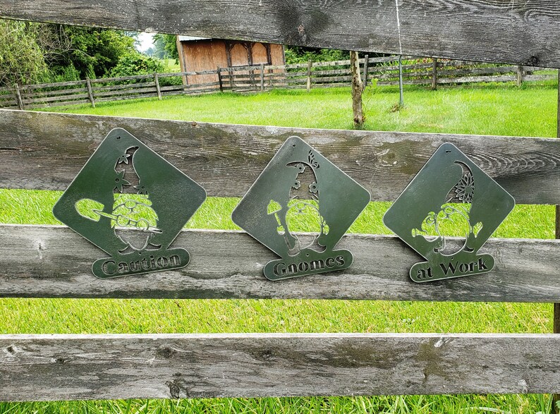 Caution Gnomes at Work Metal Signs - Etsy
