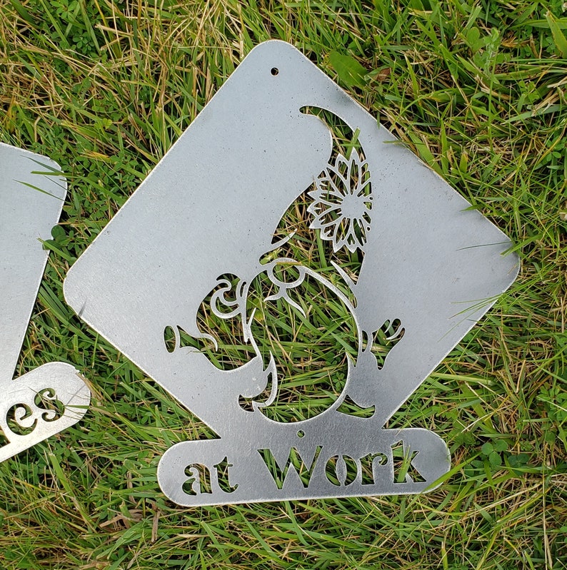 Caution Gnomes at Work Metal Signs - Etsy