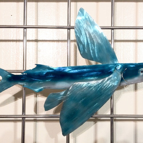 Marlin Chasing Flying Fish Metal Wall Art Metal Fish Art Home | Etsy
