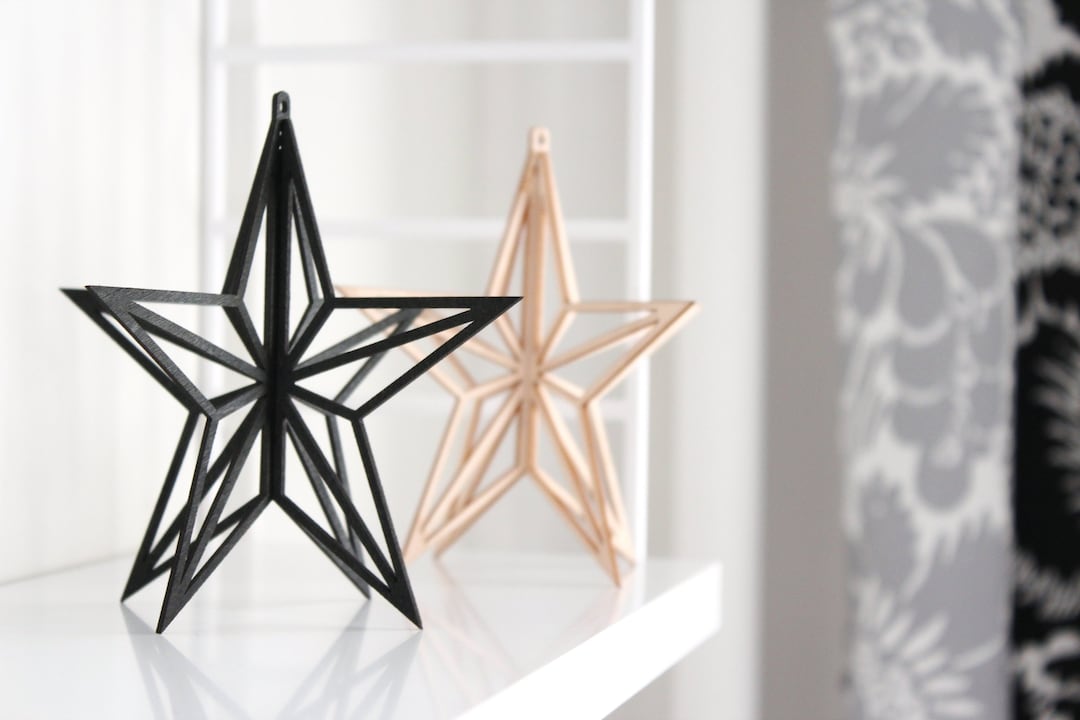 Wooden Big Star - Birch Crystal Black - Etsy