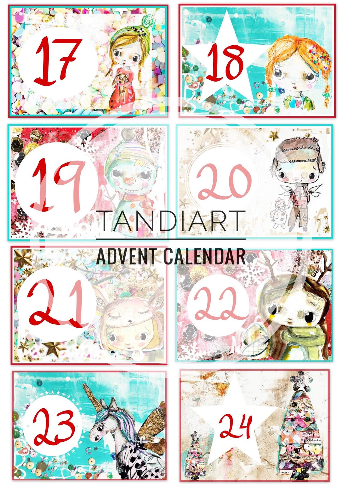 Tandiart Advent Calendar- Bundle of 3 Digital Pages, Advent Calendar ...